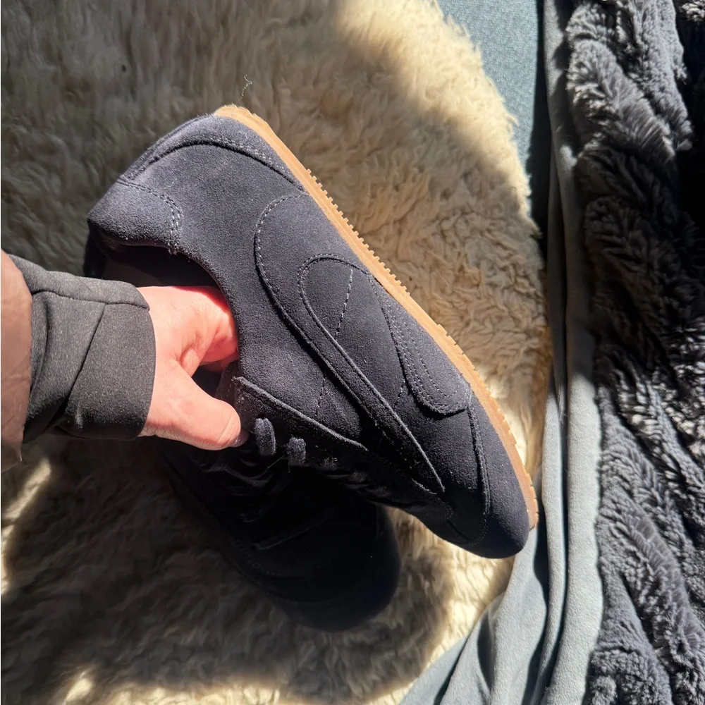 COS | Shoes | Cos Minimal Suede Sneakers Navy | Poshmark